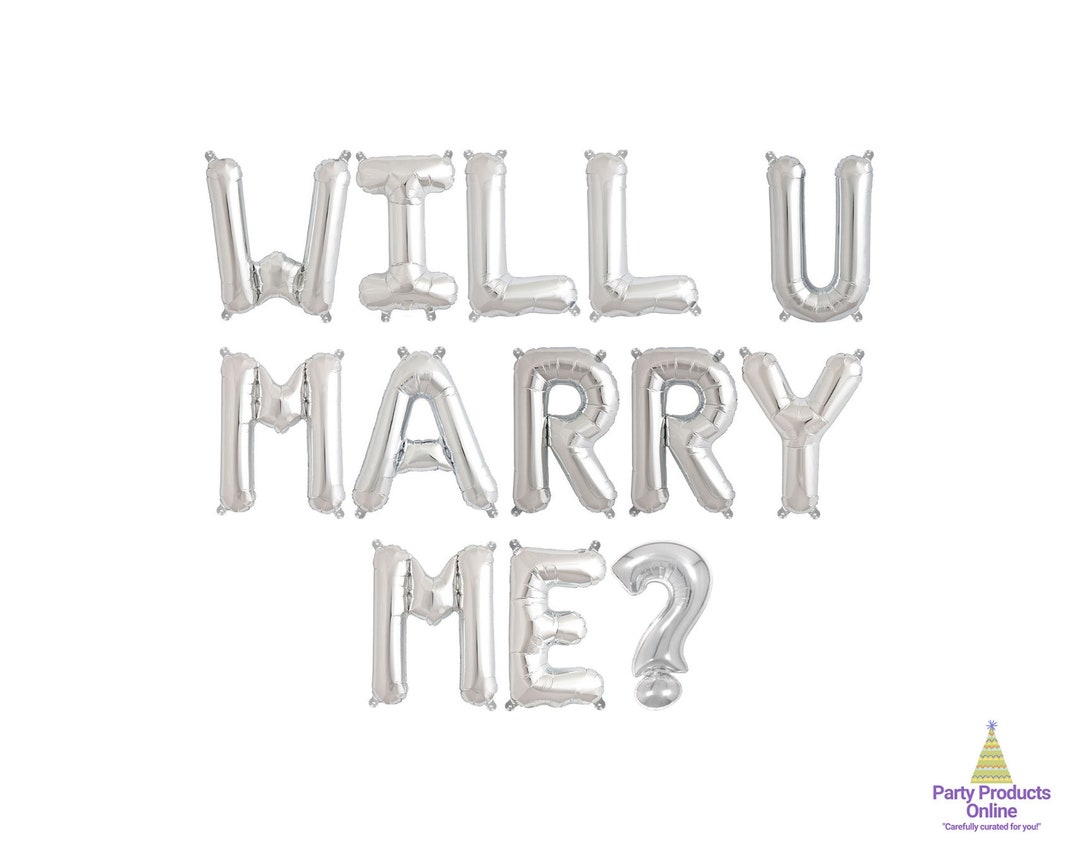 Will U Marry Me? Letter Balloon Banner - Gold, Rose Gold & Silver ...