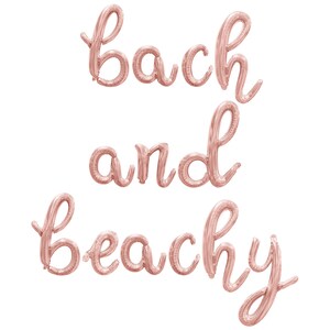 BACH AND BEACHY Cursive Letter Balloon Banner - Gold, Rose Gold ...