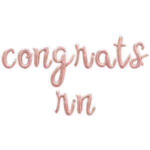 CONGRATS RN Cursive Letter Balloon Banner - 10 Color Options - Nursing ...