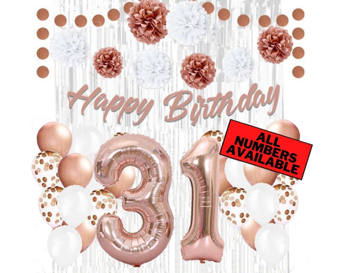 Gold & White 31st Birthday Decorations for Women 40 | Etsy