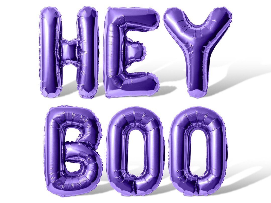 HEY BOO Letter Balloon Banner - 10 Color Options - Halloween Party ...