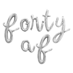 FORTY AF Cursive Letter Balloon Banner - Gold, Rose Gold & Silver ...