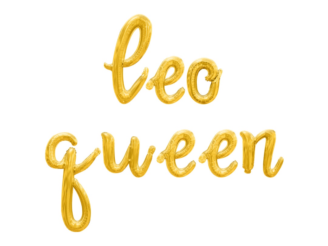 LEO QUEEN Cursive Letter Balloon Banner - Gold, Rose Gold & Silver ...