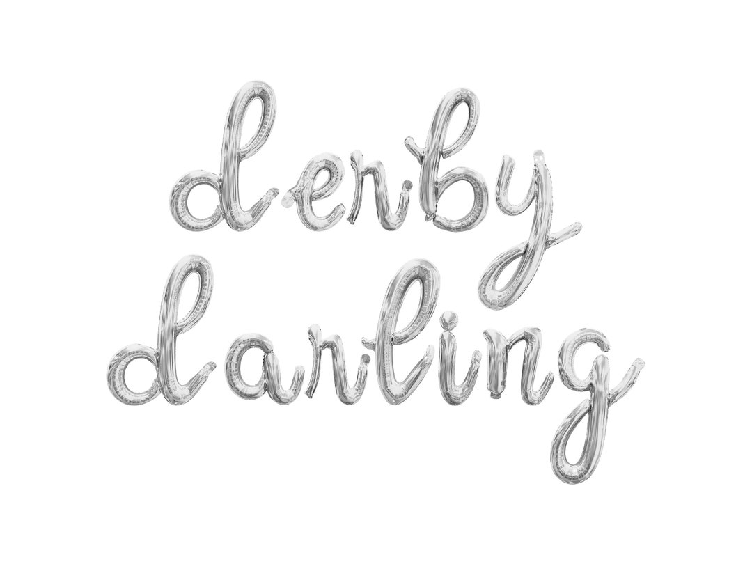 DERBY DARLING Cursive Letter Balloon Banner - Gold, Rose Gold & Silver ...