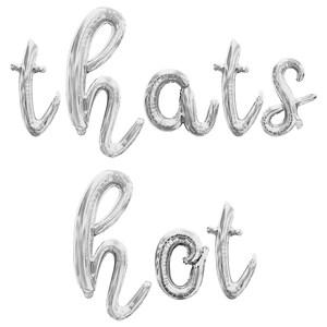 THATS HOT Cursive Letter Balloon Banner - Gold, Rose Gold & Silver ...