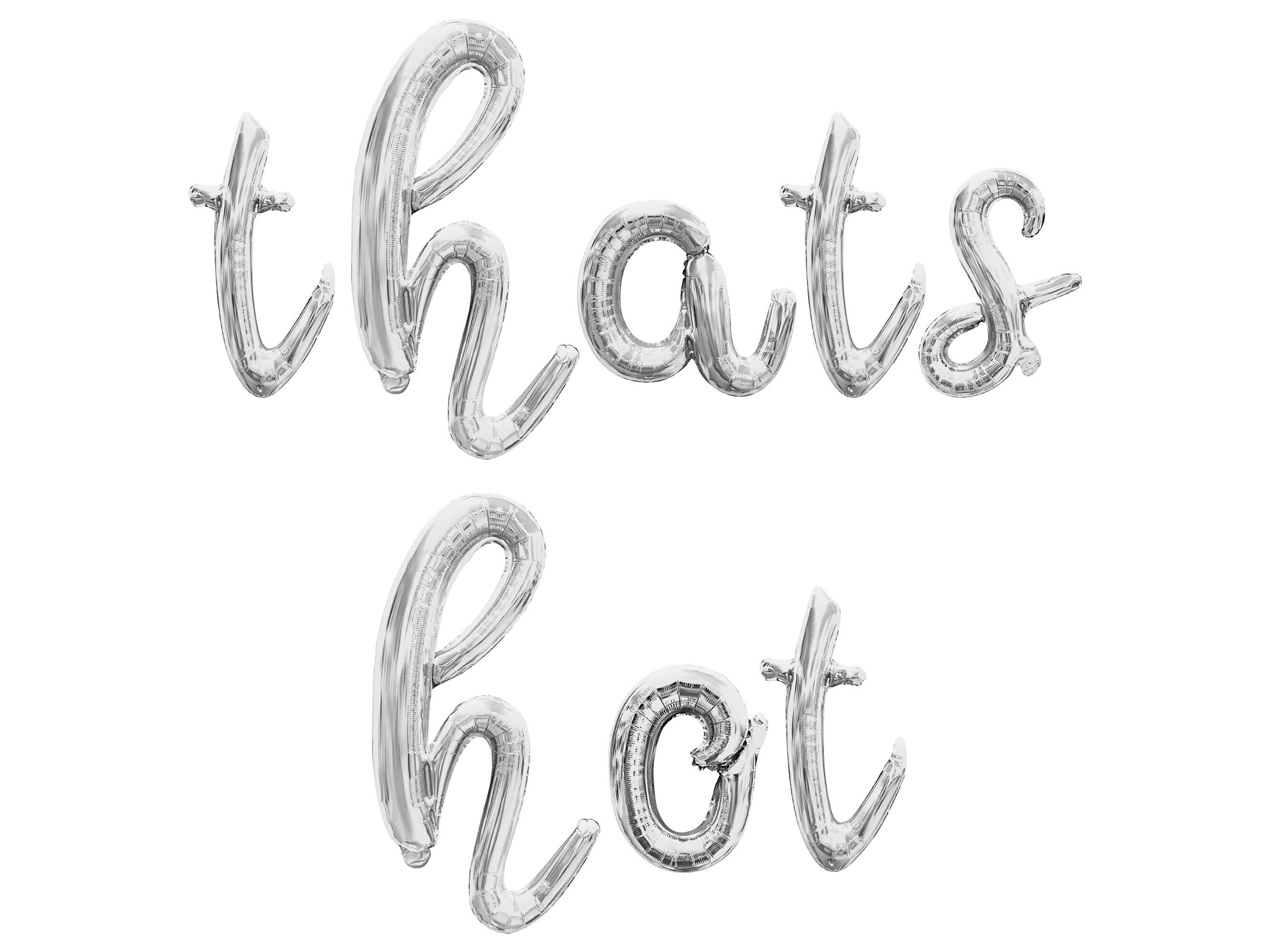 THATS HOT Cursive Letter Balloon Banner - Gold, Rose Gold & Silver ...