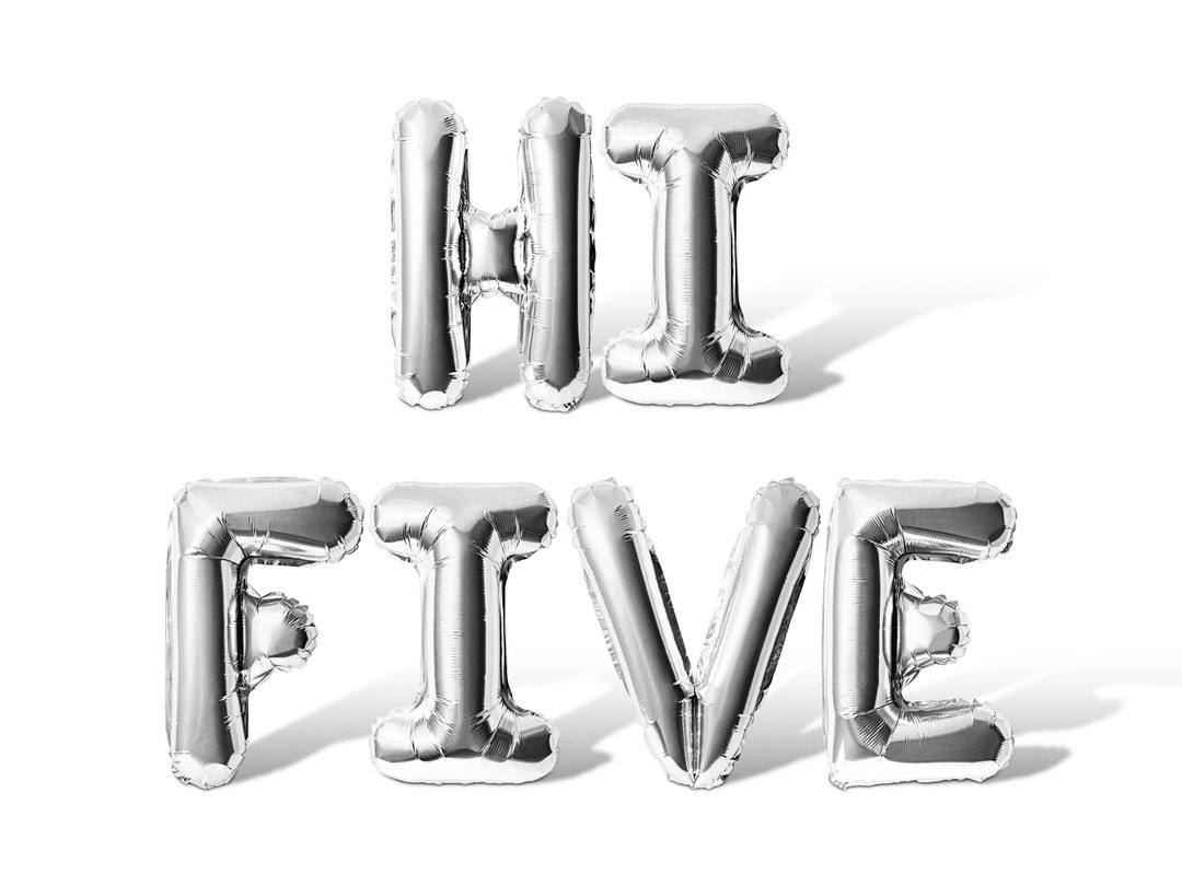 HI FIVE Letter Balloon Banner - 10 Color Options - 5th Birthday Party ...