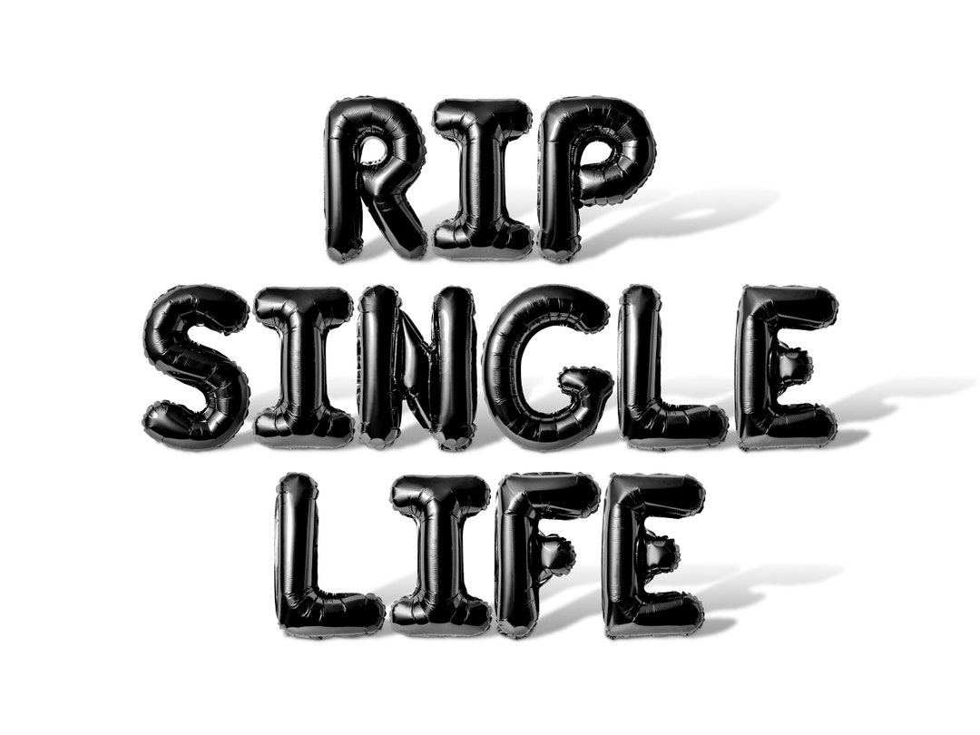 RIP SINGLE LIFE Letter Balloon Banner - 10 Color Options - Bachelorette ...
