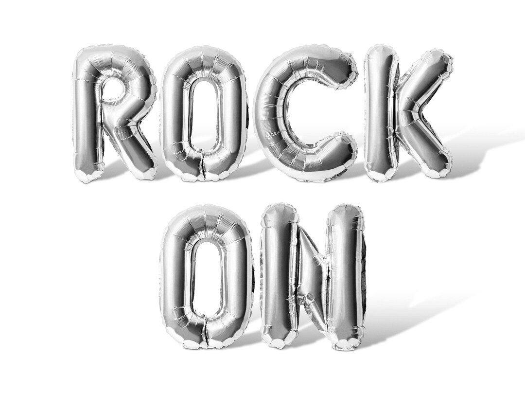 ROCK ON Letter Balloon Banner - 10 Color Options - Birthday Party ...