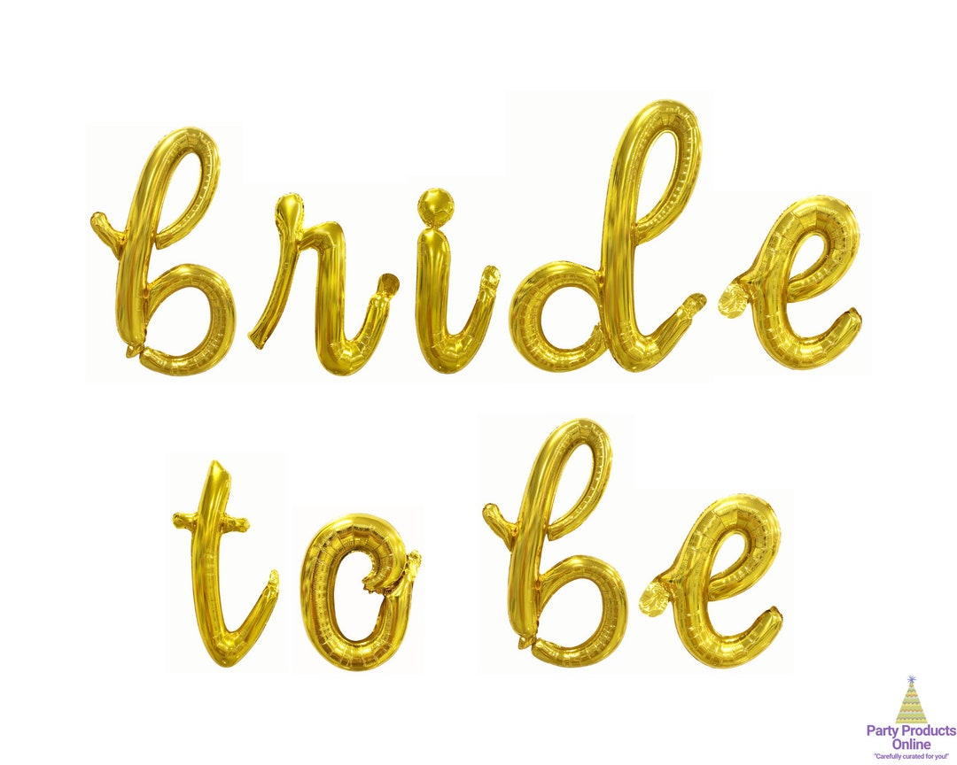Bride to Be Cursive Letter Balloon Banner Gold Rose Gold & - Etsy