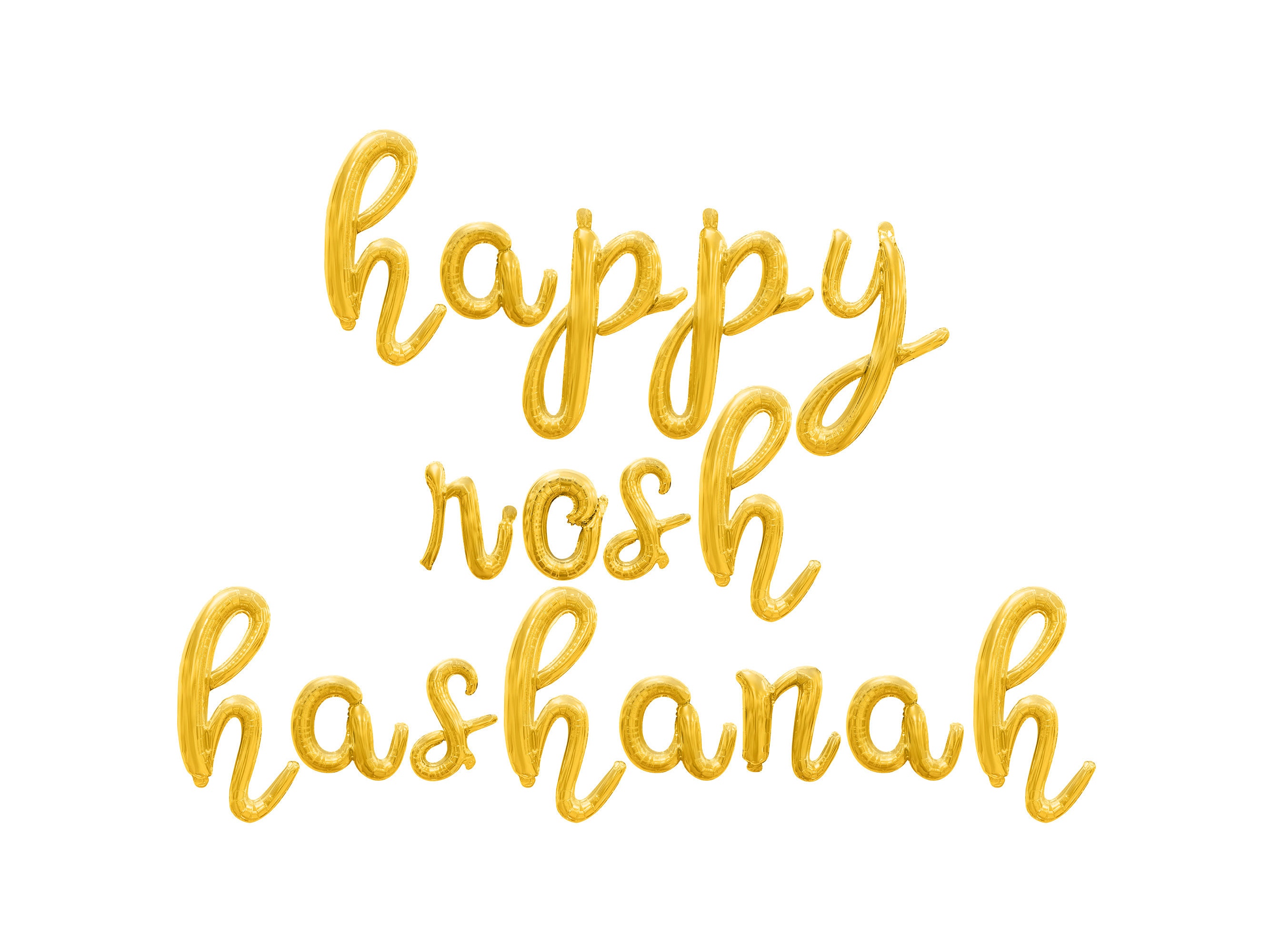 HAPPY ROSH HASHANAH Cursive Letter Balloon Banner - Gold, Rose Gold ...