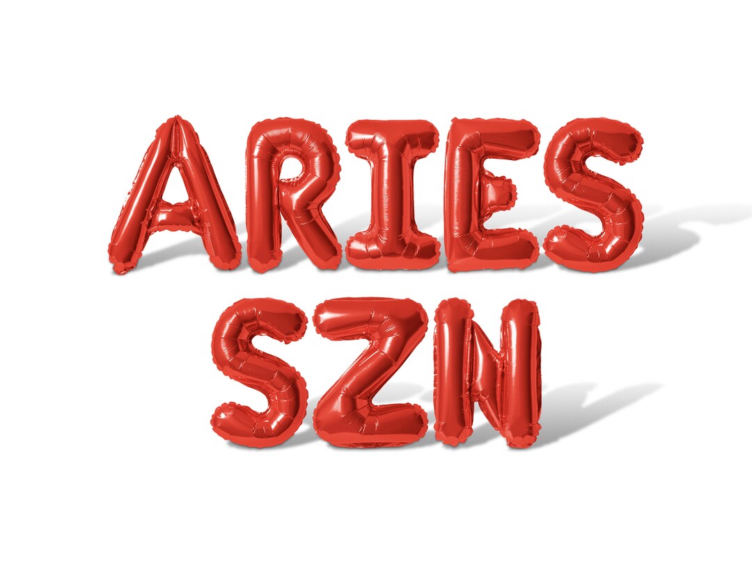 ARIES SZN Letter Balloon Banner 10 Color Options Aries Birthday Party ...