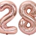 28th Birthday Rose Gold Decorations Incl. 40 Number 28 Balloons, 16 ...