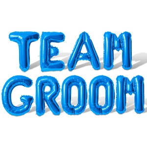 TEAM GROOM Letter Balloon Banner - Gold, Rose Gold, Silver, Black, Blue ...