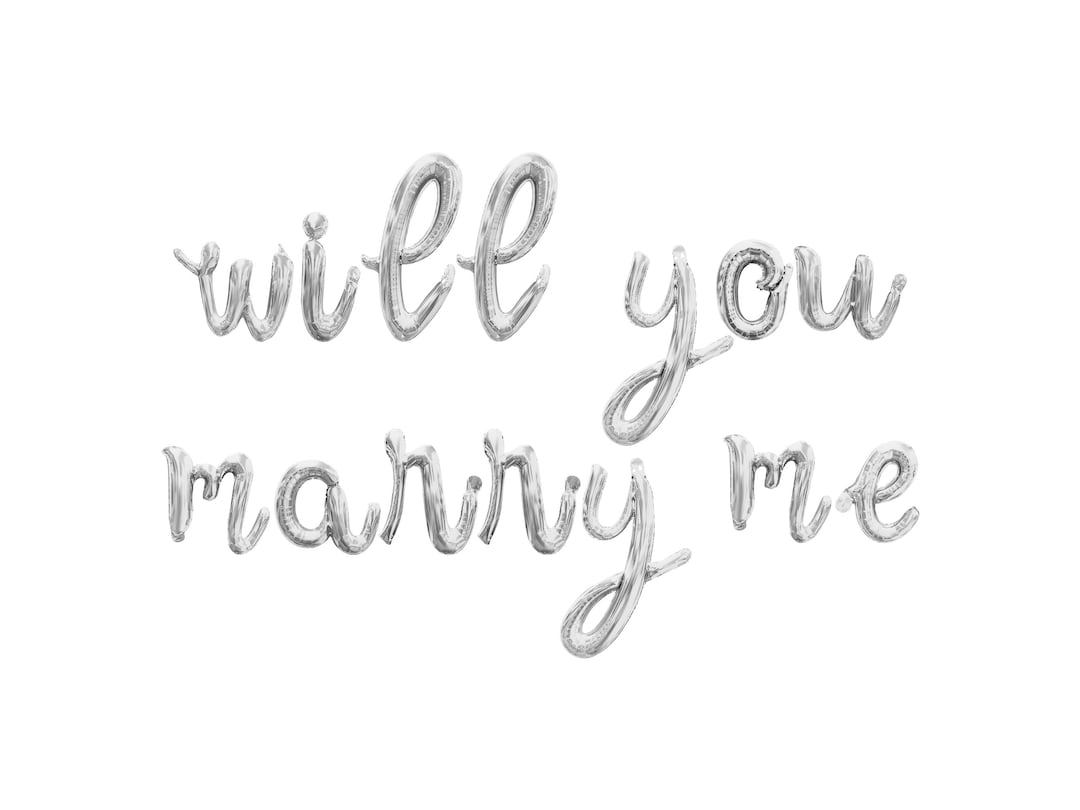 Will You Marry Me Cursive Letter Balloon Banner - Gold, Rose Gold ...