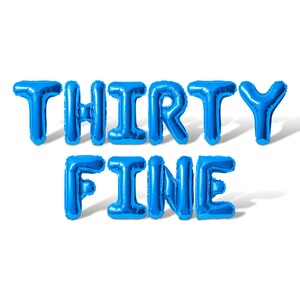 THIRTY FINE Letter Balloon Banner - Gold, Rose Gold, Silver, Black ...