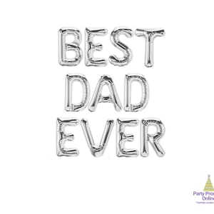 Best Dad Ever Letter Balloon Banner Gold Rose Gold & Silver | Etsy