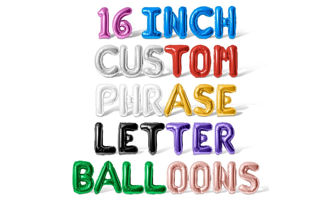 Letter Balloons 16 Inch - 16 Inch Foil Letter & Number Mylar Balloons ...