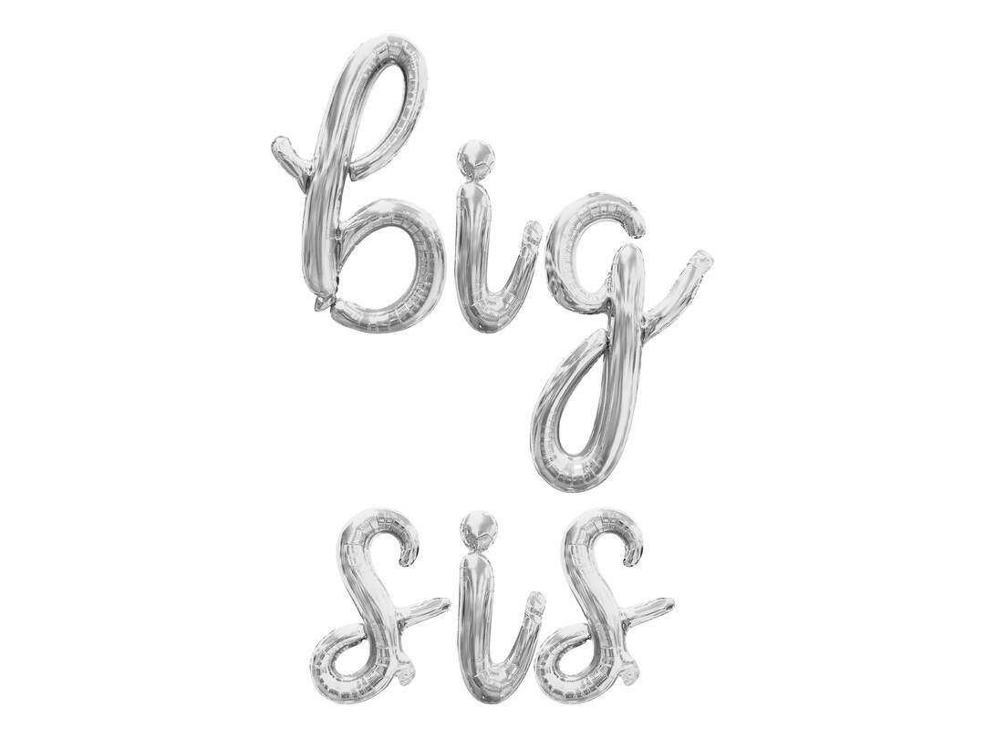 BIG SIS Cursive Letter Balloon Banner - Gold, Rose Gold & Silver Party ...