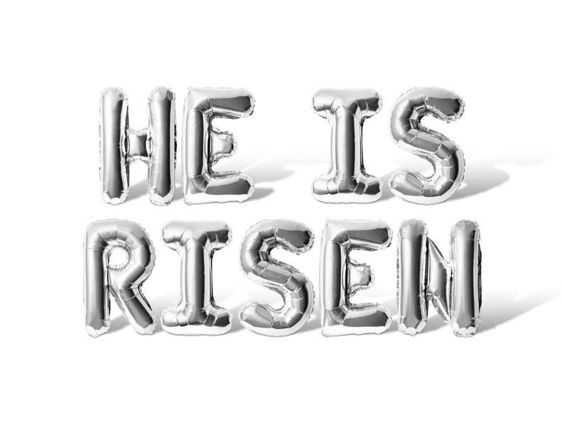 HE IS RISEN Letter Balloon Banner - 10 Color Options - Resurrection Day ...