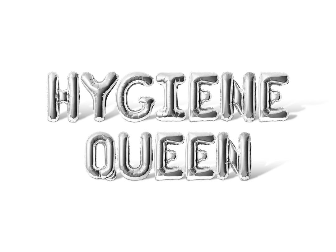 HYGIENE QUEEN Letter Balloon Banner - 10 Color Options - Dental ...