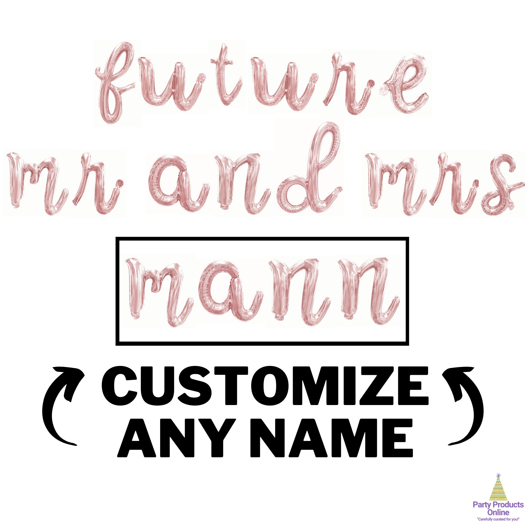 Future Mr and Mrs Cursive Balloon Banner W/ Custom Name Letter - Etsy