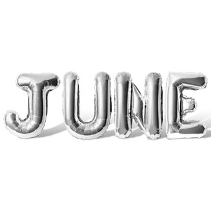 JUNE Letter Balloon Banner - 10 Color Options - June Birthday Party ...