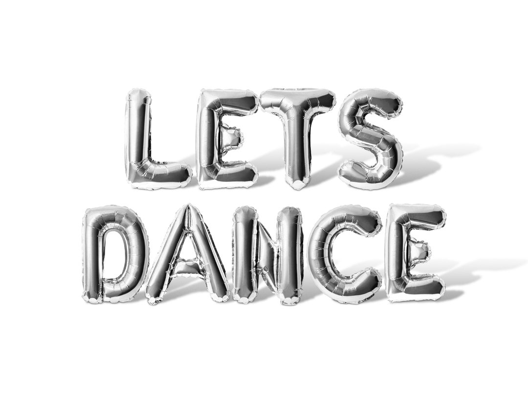 LETS DANCE Letter Balloon Banner - Gold, Rose Gold, Silver, Black, Blue ...