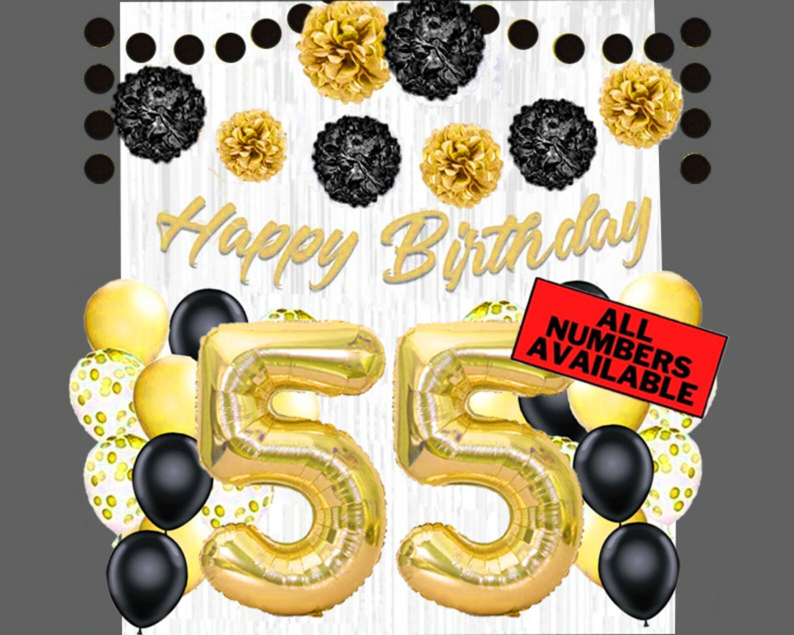 Rose Gold 55th Birthday Decorations for Women - 40" Number Balloons ...