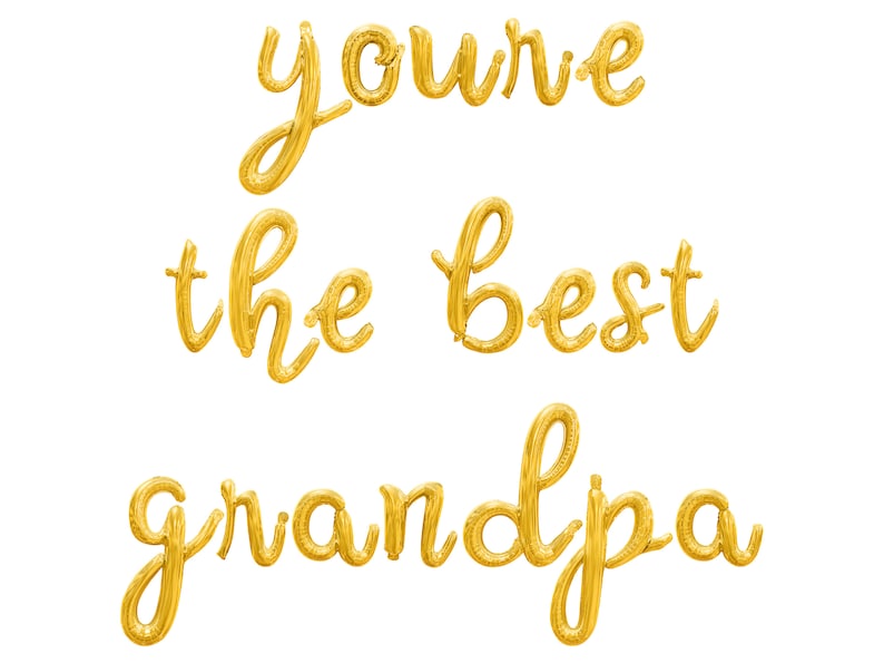 Youre the Best Grandpa Cursive Letter Balloon Banner - Gold, Rose Gold ...