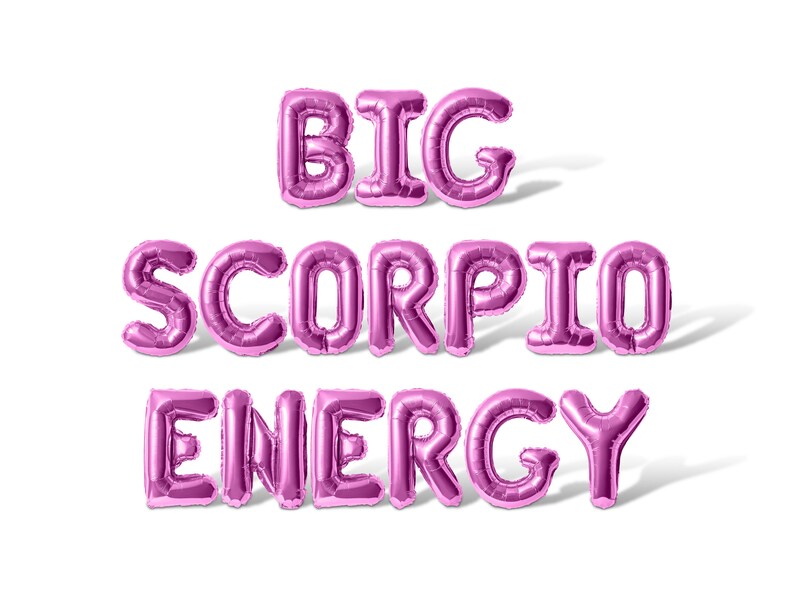 Big Scorpio Energy Letter Balloon Banner - 10 Color Options - Scorpio ...