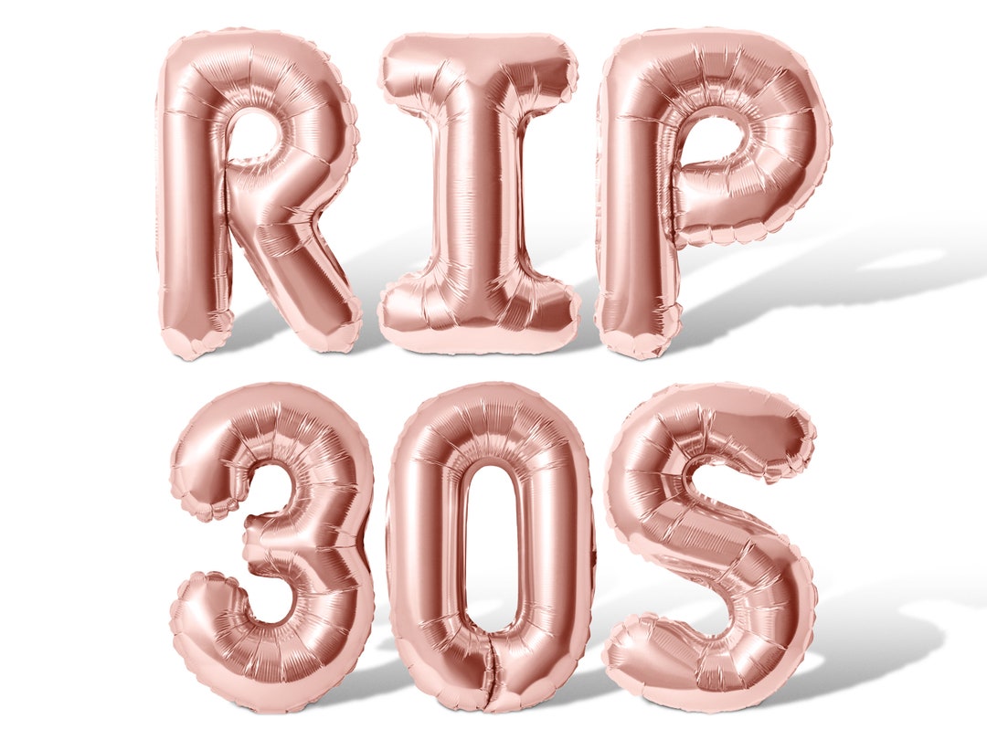 RIP 30S Letter & Number Balloon Banner - 10 Color Options - 40th ...