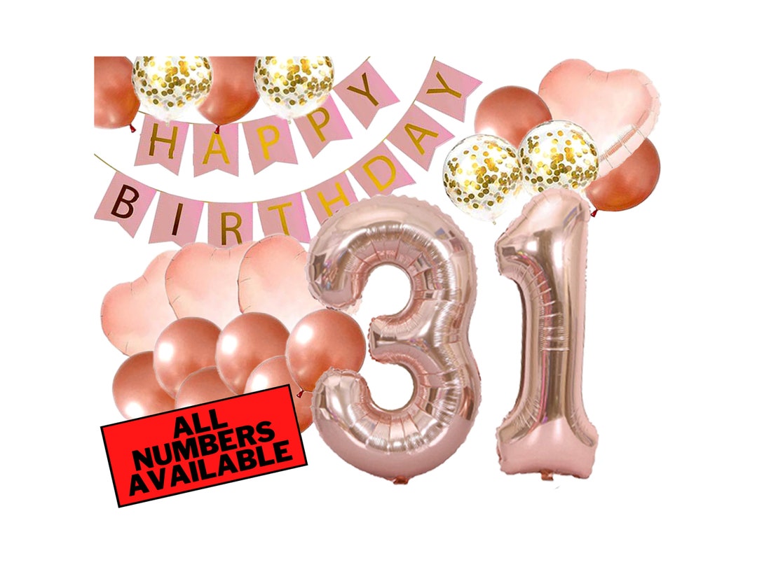 31st Birthday Decorations for Her - Pink and Rose Gold - 31st Birthday ...