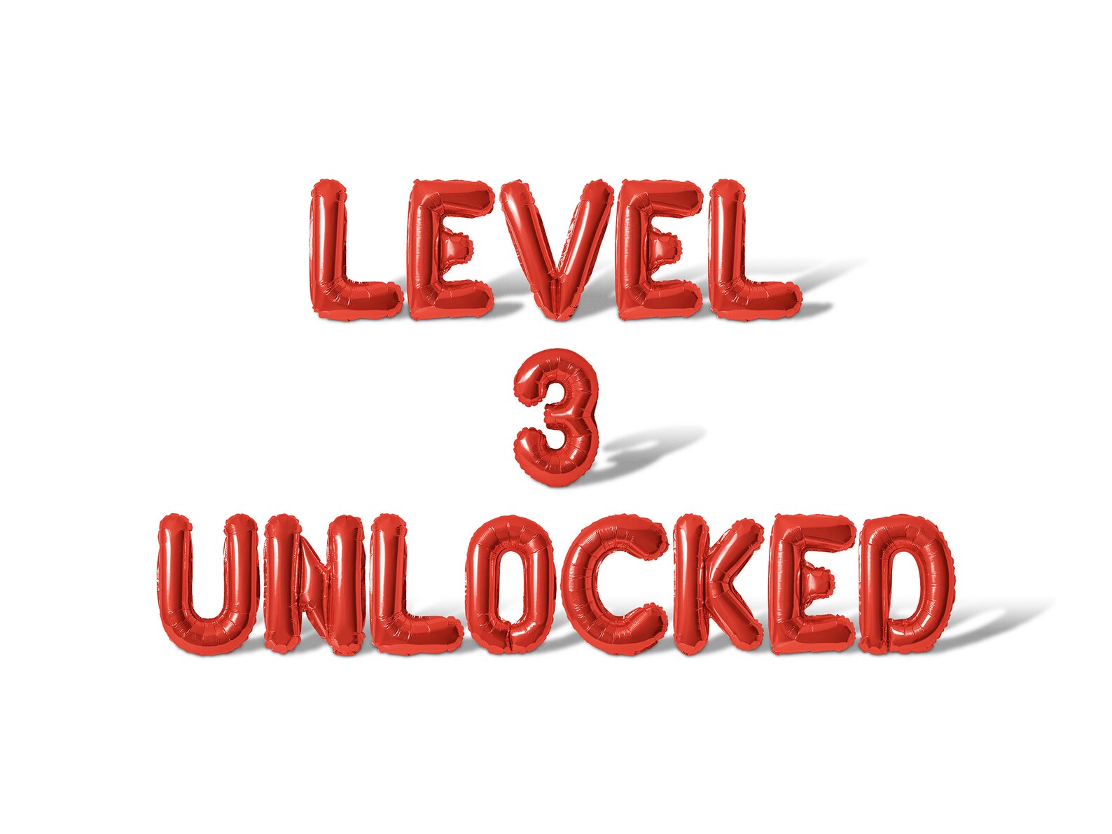 LEVEL 3 UNLOCKED Letter Balloon Banner - 10 Color Options - 3rd ...
