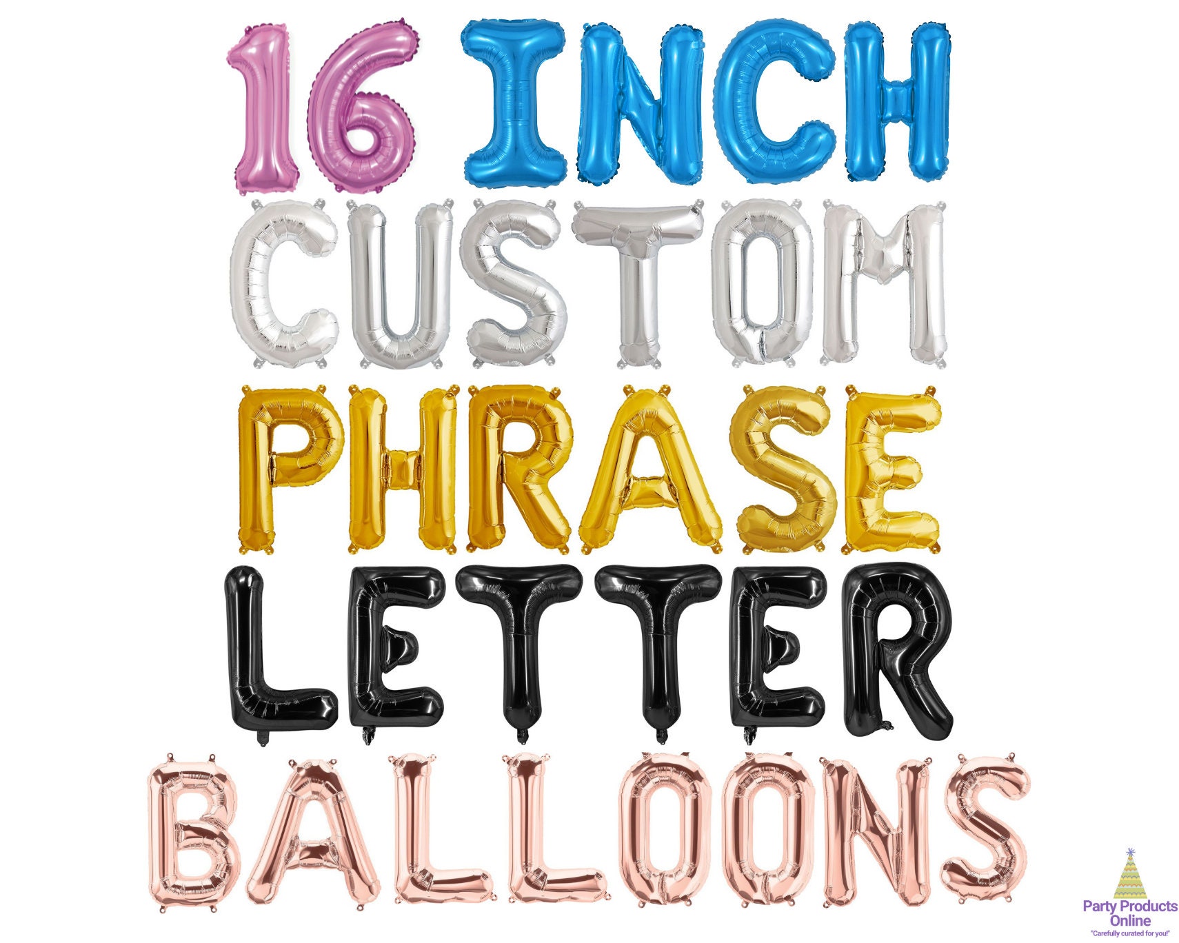 Custom Letter Balloon Banner 16 Letter & Number Foil - Etsy