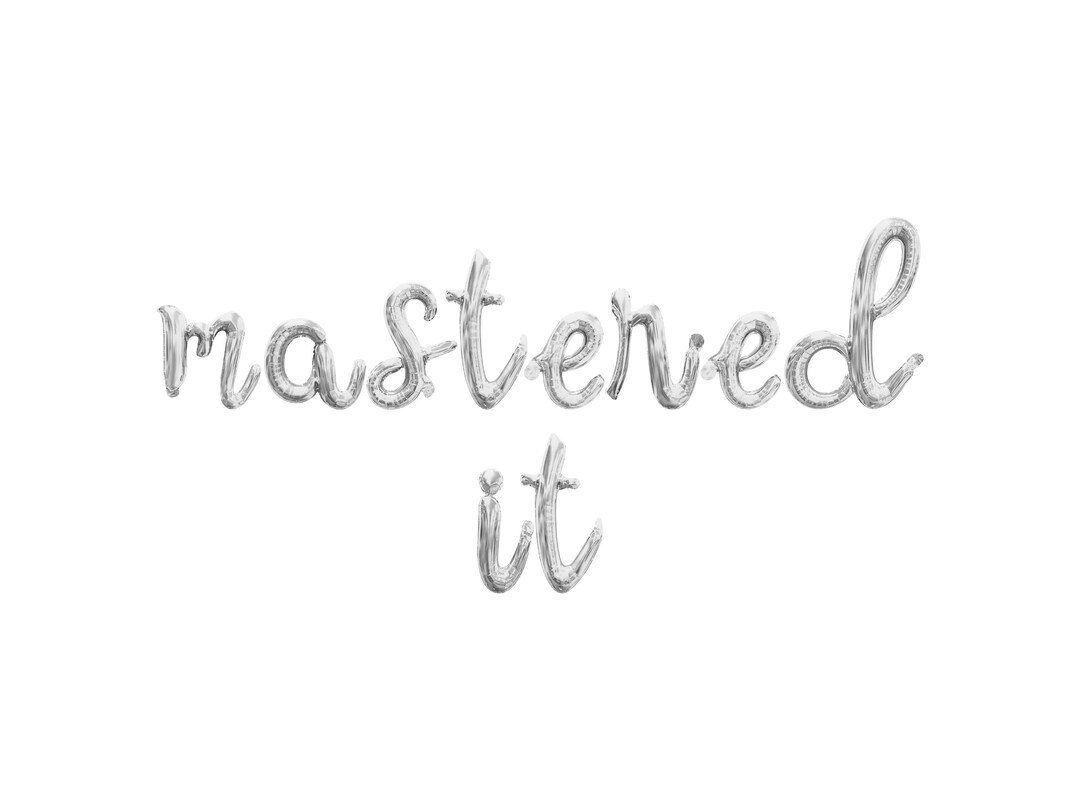 MASTERED IT Cursive Balloon Banner Letter Balloons - Gold, Rose Gold ...