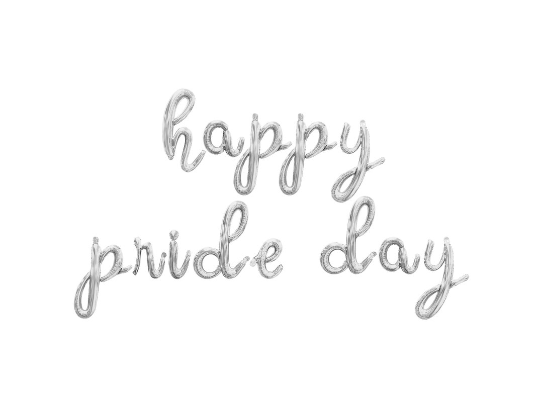 HAPPY PRIDE DAY Cursive Letter Balloon Banner - Gold, Rose Gold ...