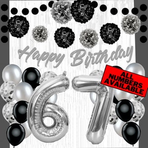 Rose Gold 67th Birthday Decorations for Women - 40" Number Balloons ...