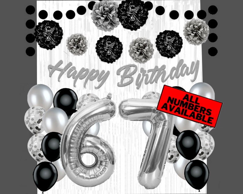 Rose Gold 67th Birthday Decorations for Women - 40" Number Balloons ...