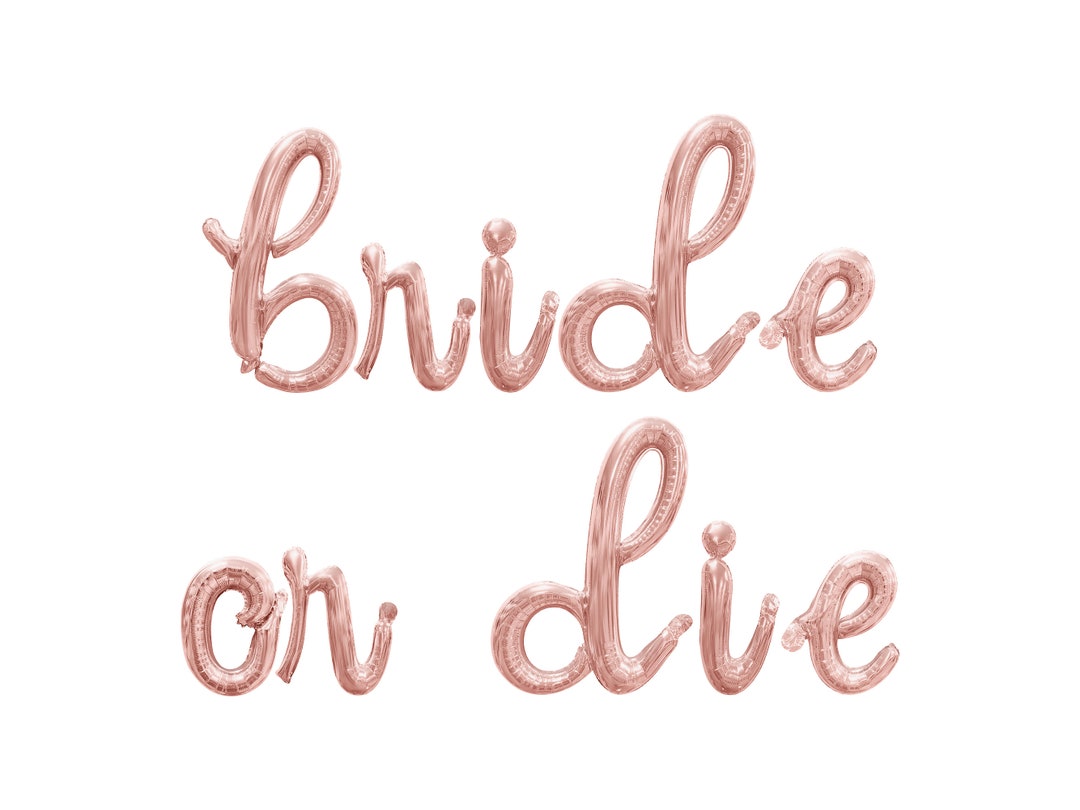 BRIDE OR DIE Cursive Letter Balloon Banner - Gold, Rose Gold & Silver ...