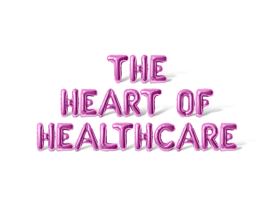 The Heart of Healthcare Letter Balloon Banner - 10 Color Options ...