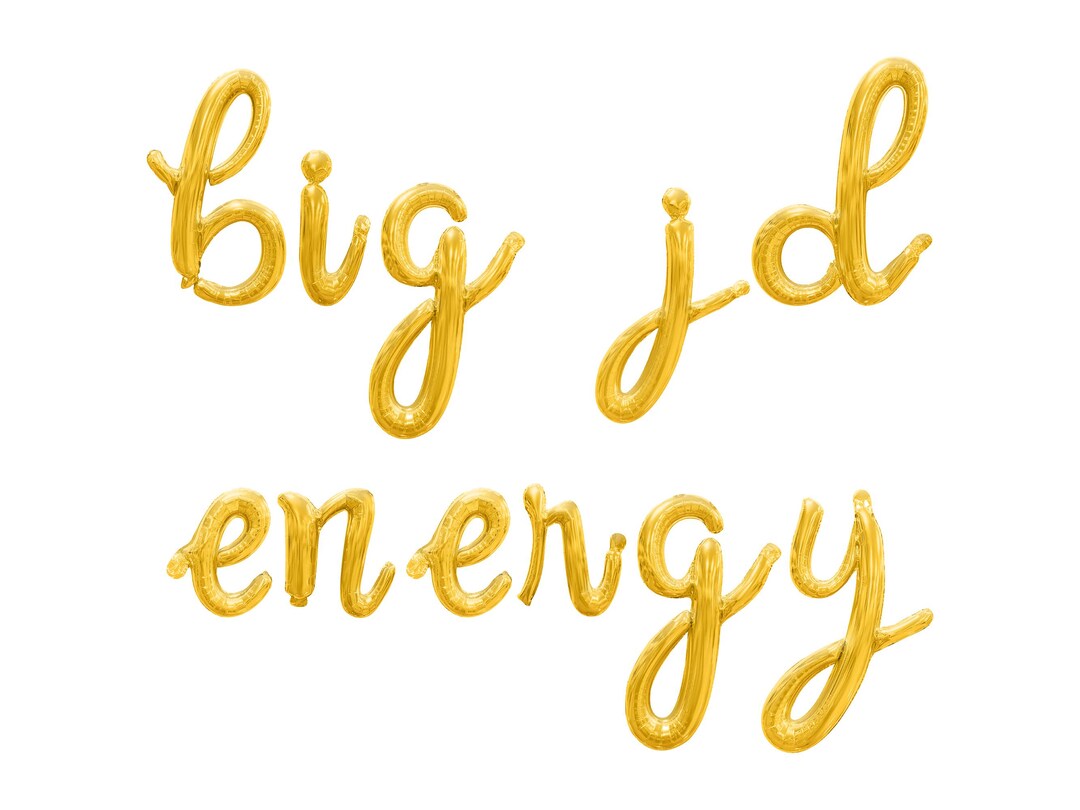 BIG JD ENERGY Cursive Letter Balloon Banner - Gold, Rose Gold & Silver ...