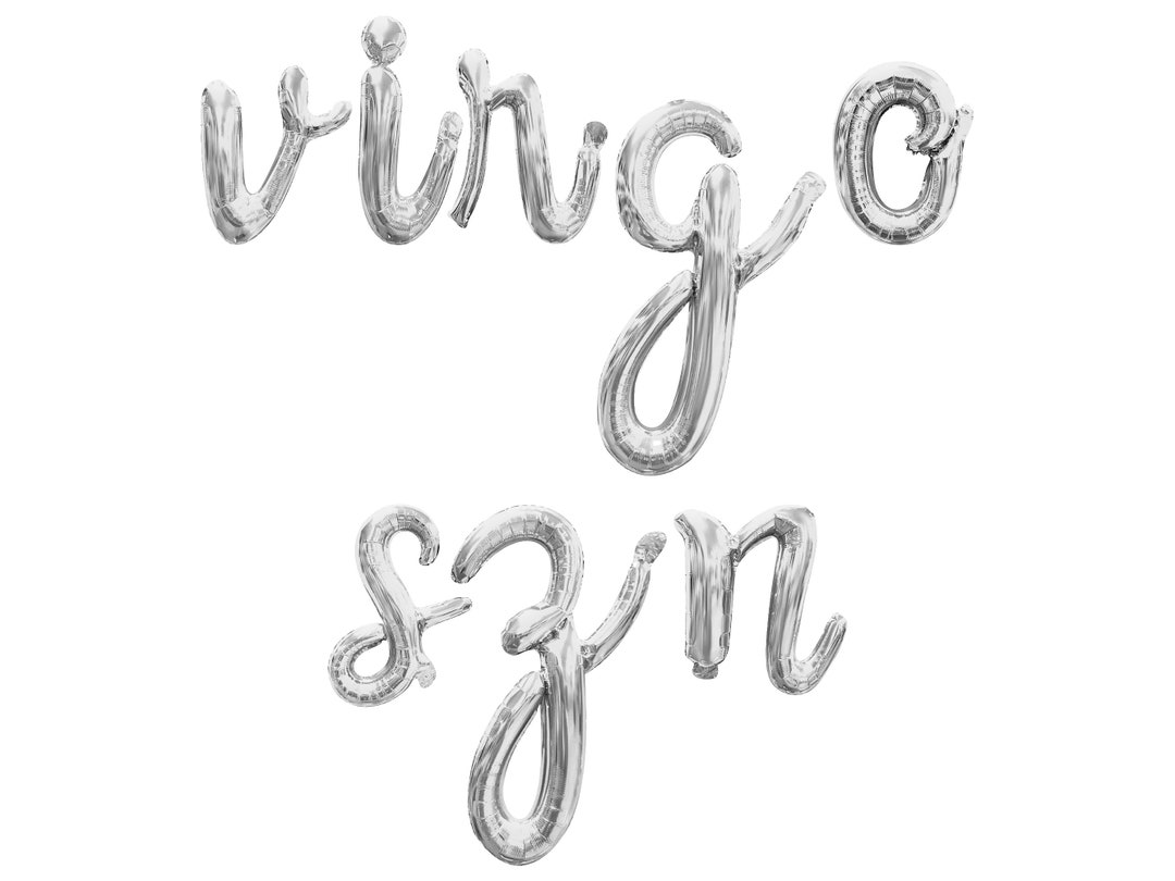 VIRGO SZN Cursive Letter Balloon Banner - Gold, Rose Gold & Silver ...