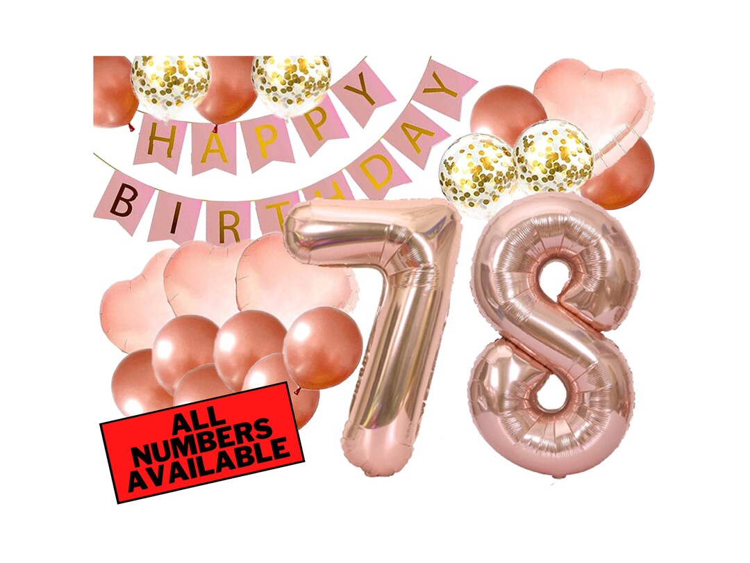 78th Birthday Decorations for Her - Pink and Rose Gold - 78th Birthday ...