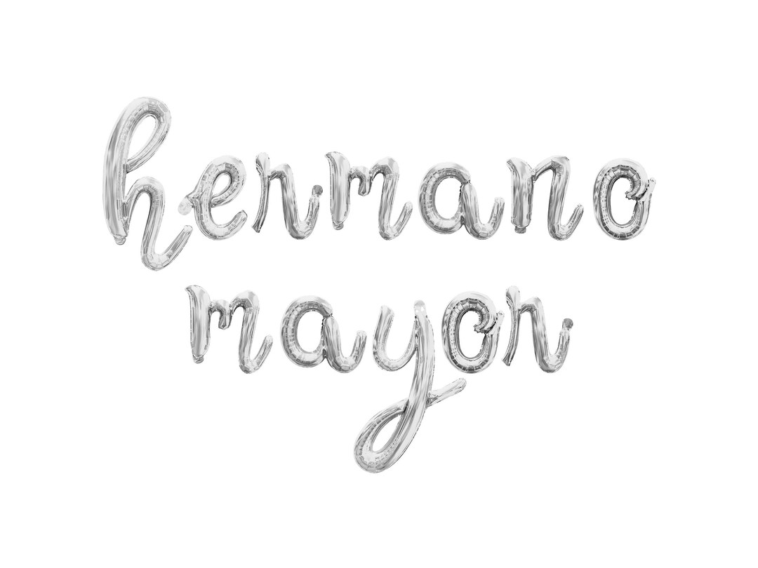 HERMANO MAYOR Cursive Letter Balloon Banner - Gold, Rose Gold & Silver ...