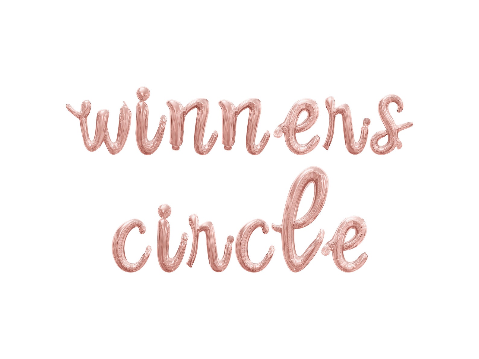 WINNERS CIRCLE Cursive Letter Balloon Banner - Gold, Rose Gold & Silver ...