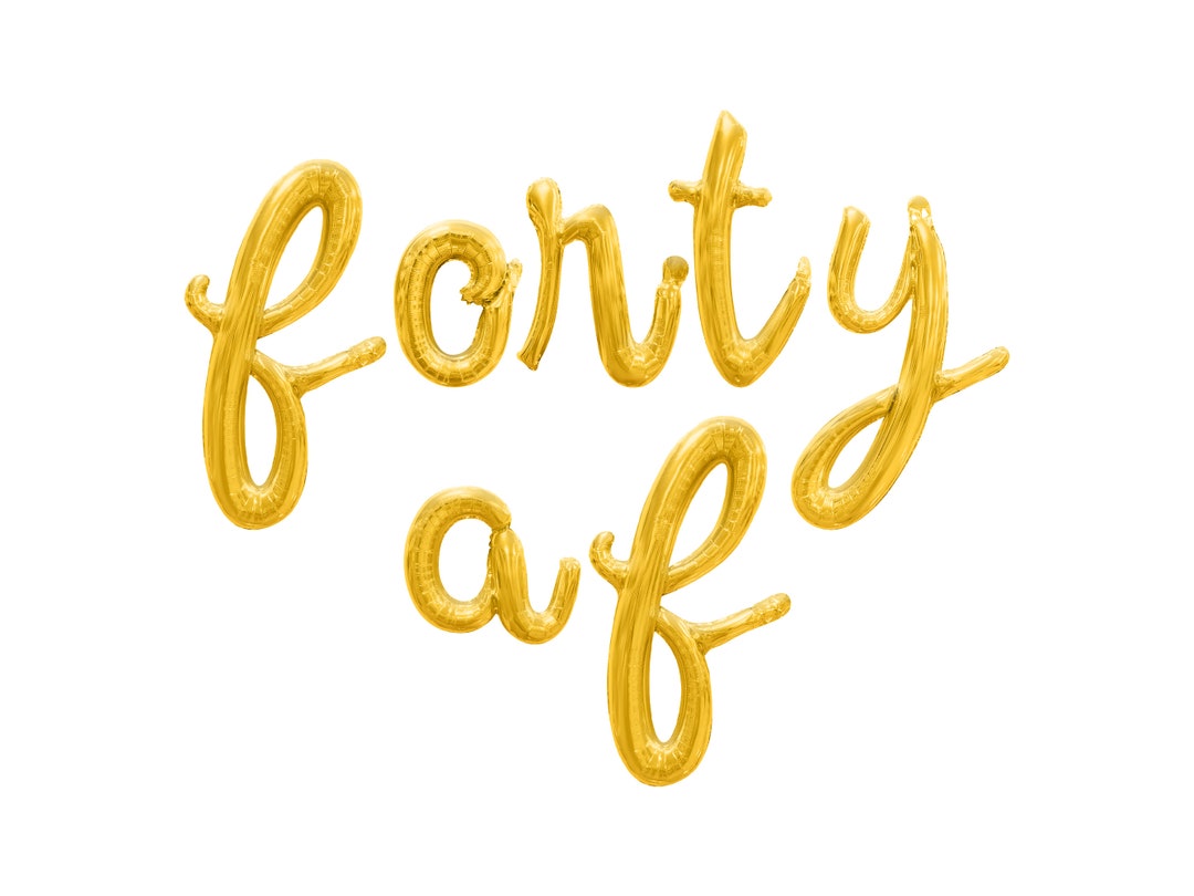 FORTY AF Cursive Letter Balloon Banner - Gold, Rose Gold & Silver ...