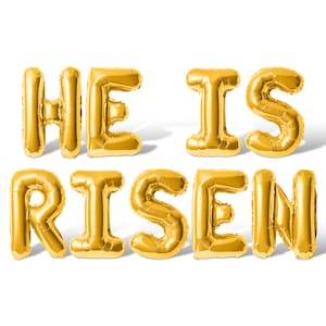 HE IS RISEN Letter Balloon Banner - 10 Color Options - Resurrection Day ...