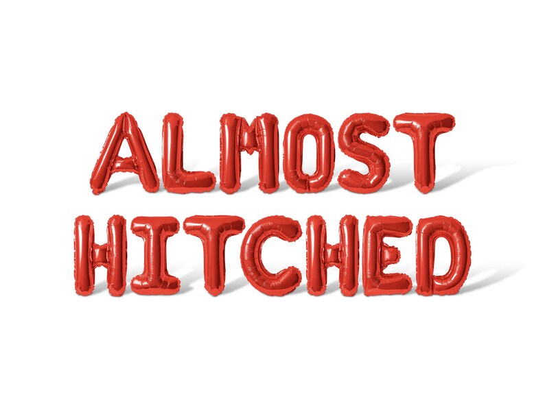 ALMOST HITCHED Letter Balloon Banner - 10 Color Options - Bachelorette ...