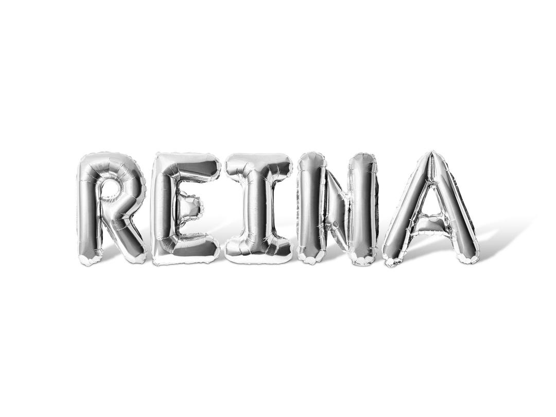 REINA Letter Balloon Banner - 10 Color Options - Birthday Theme Party ...
